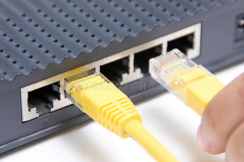 Two cable router stock photo. Image of hardware, ethernet - 22879188