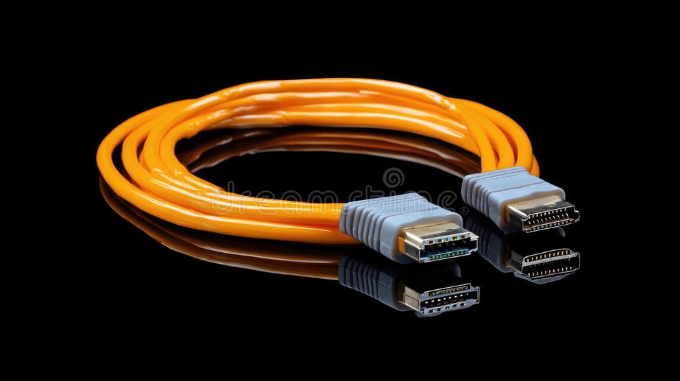 Two Cables Connected End-to-end in a Close-up Shot Stock Image - Image ...