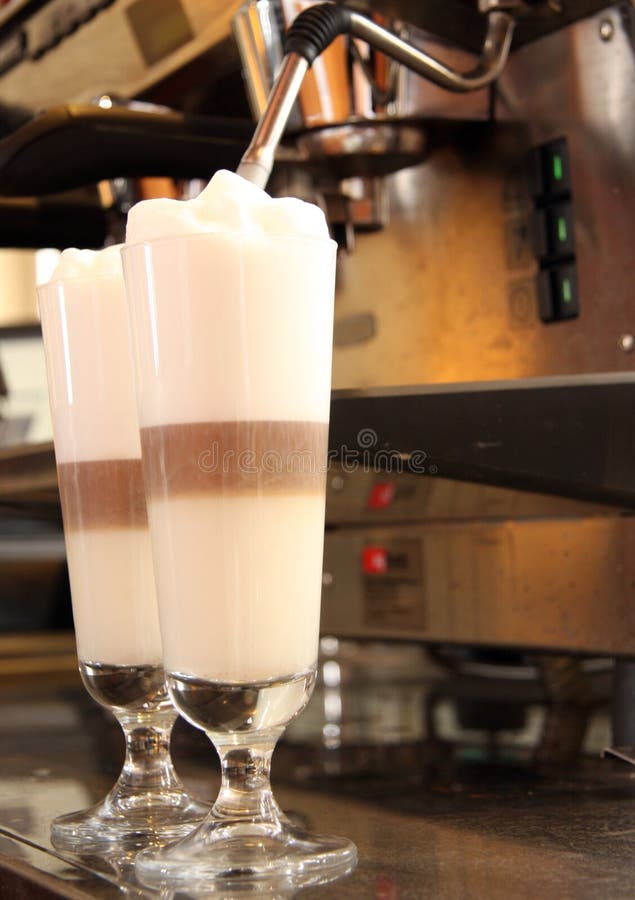Two cafe latte stock photo. Image of digital, gallery - 18431806