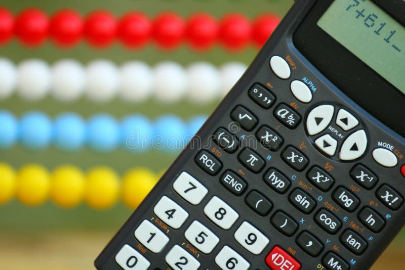 Two calculators stock image. Image of blue, equations - 9450303
