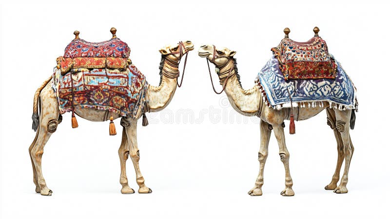 Two Camels Isolated on White Background - Professional Wildlife ...