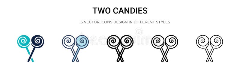 Two Candies Icon in Filled, Thin Line, Outline and Stroke Style. Vector ...