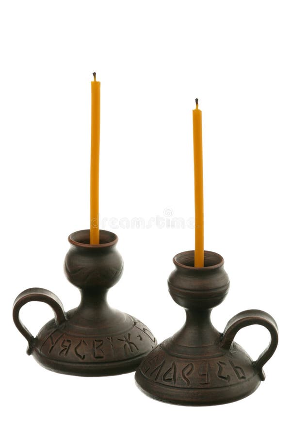 Two old candlesticks stock photo. Image of yellow, high - 12543230