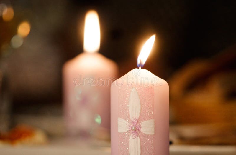 Two candles stock image. Image of brightly, bright, symbols - 19027341