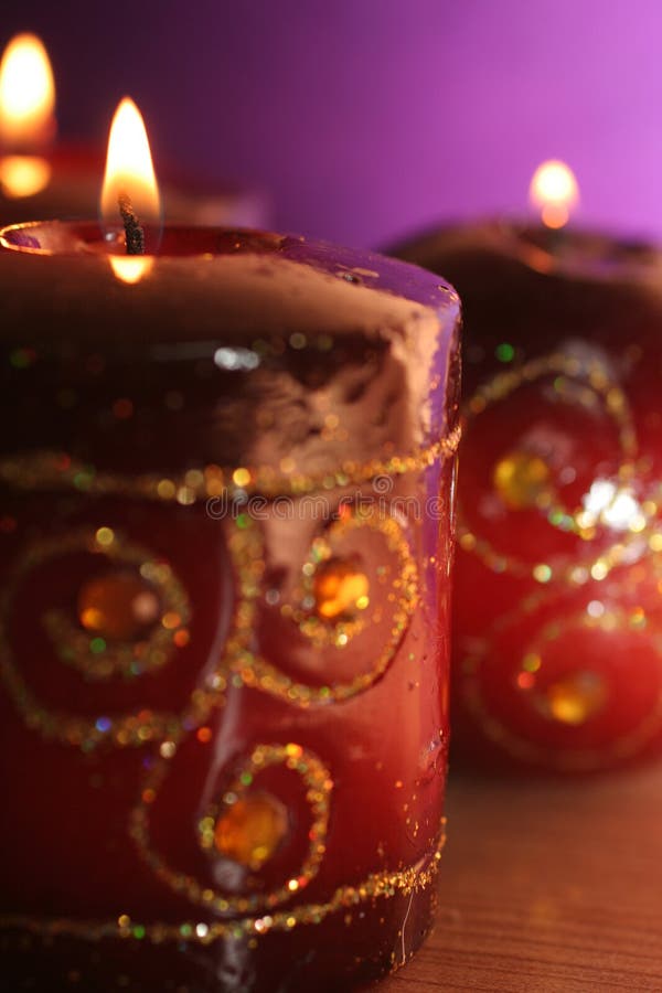 Two candles stock image. Image of interior, gold, christmas - 3207111