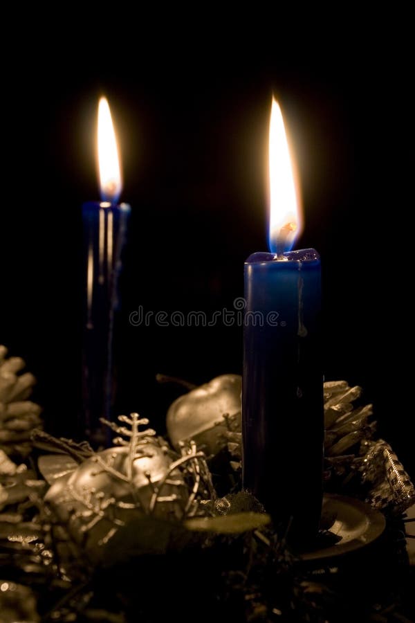 Two candles stock image. Image of dark, decor, simplicity - 4580669