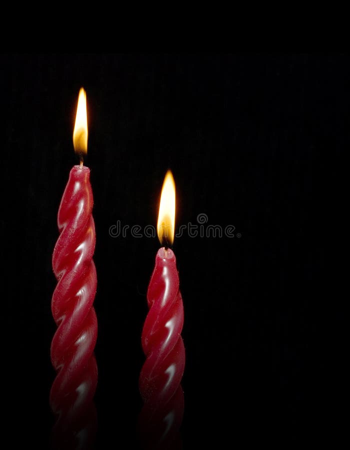 Two candles in darkness stock photo. Image of close, wick - 10472254