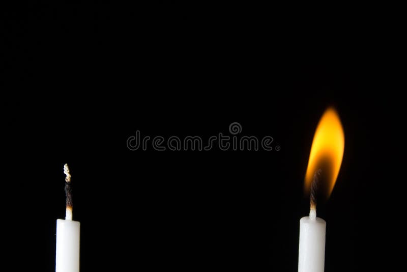 Two Candles Have Lights and No Lights Stock Photo - Image of ceremony ...