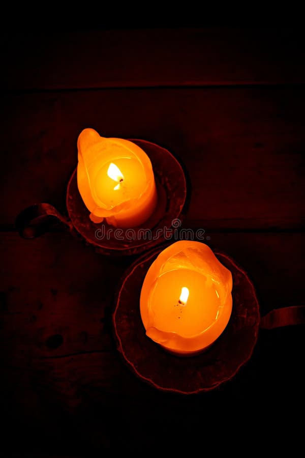 Two Candles in the Medieval Interior. Stock Photo - Image of knight ...