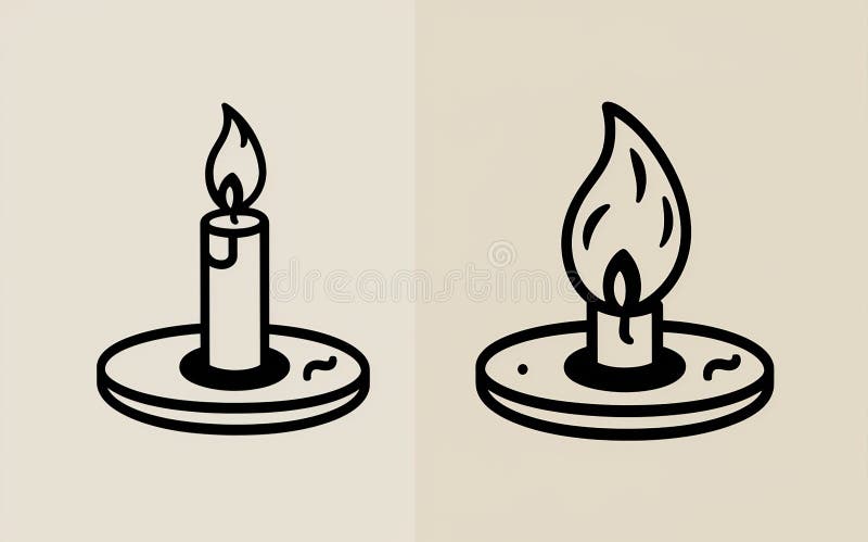 Two Candlesticks, Each with a Different Style of Candle. Generative Ai ...