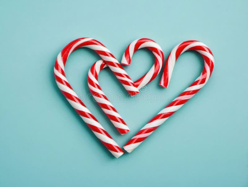 Two Candy Candys in the Shape of a Heart on a Blue Background ...