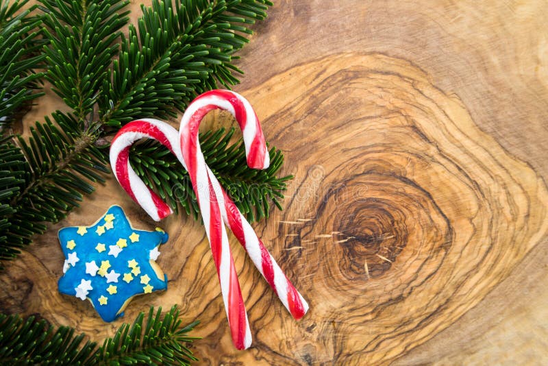 Two Candy Canes and Cookies Stock Image - Image of christmas, holiday ...