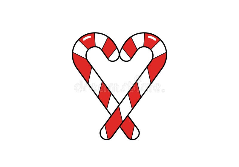 Candy cane heart clip art stock vector. Illustration of design - 367512474
