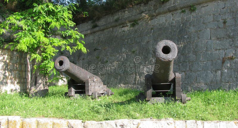The Two Cannons stock photo. Image of grass, fortress - 116362902