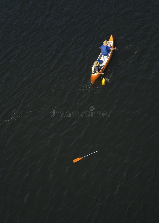 Two in a Kayak, One Lost the Paddle, Top View Editorial Photo - Image ...