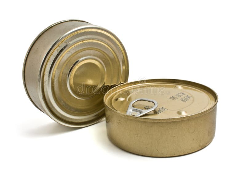 Tinned Food. Row of Metal Cans with No Label Stock Photo - Image of ...