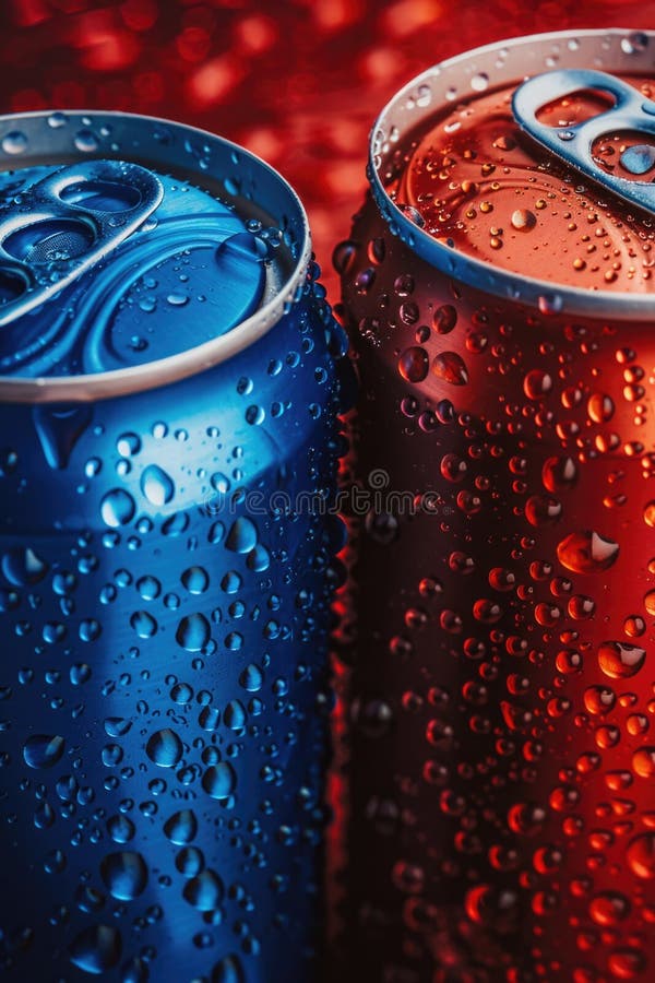 Two Cans of Soda Placed Side by Side. Suitable for Food and Beverage ...