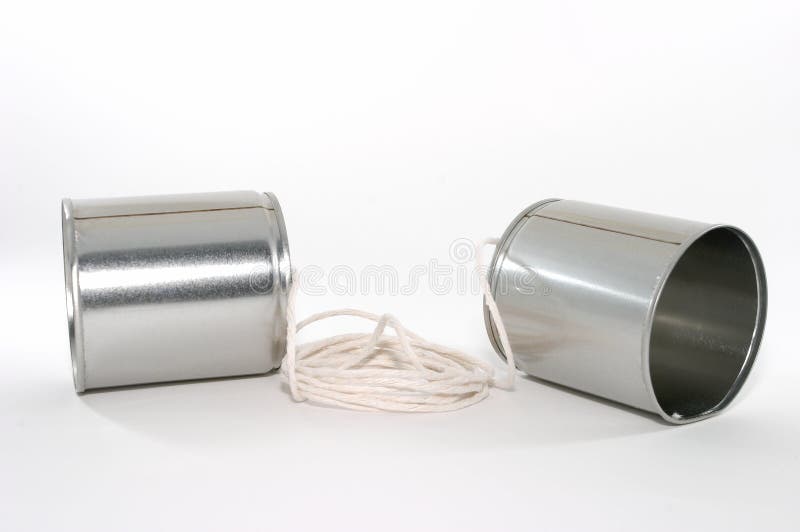 Two Cans and a String Telephones Stock Image - Image of cell, connect ...