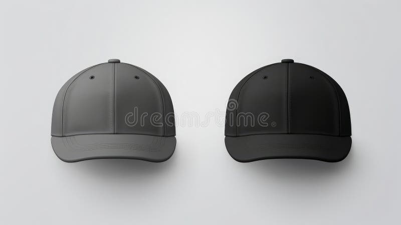 Two Caps in Different Angles on a Monochrome Background. Mock Up ...