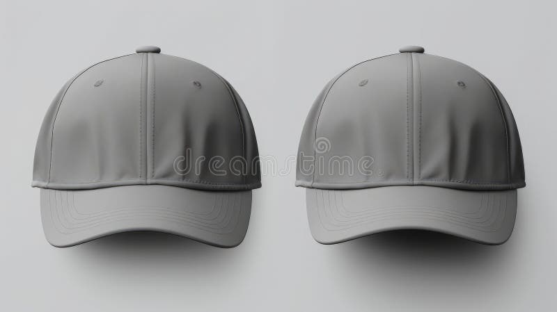 Two Caps in Different Angles on a Monochrome Background. Mock Up ...