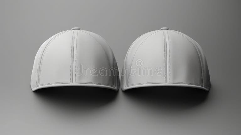 Two Caps in Different Angles on a Monochrome Background. Mock Up ...