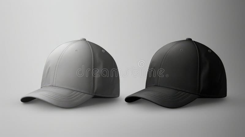 Two Caps in Different Angles on a Monochrome Background. Mock Up ...