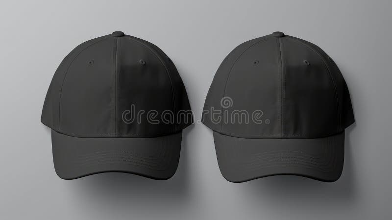 Two Caps in Different Angles on a Monochrome Background. Mock Up ...