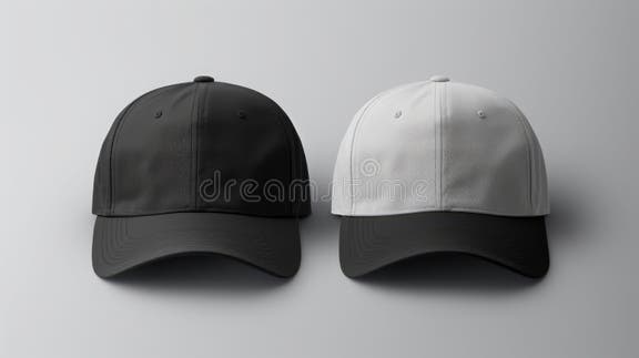 Two Caps in Different Angles on a Monochrome Background. Mock Up ...