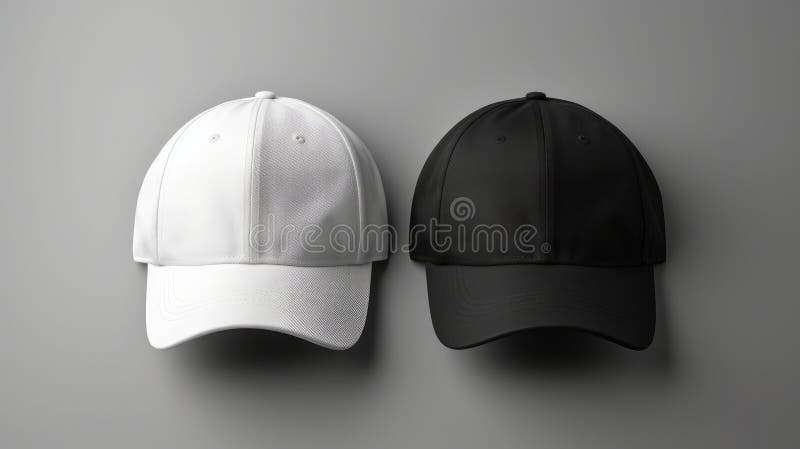Two Caps in Different Angles on a Monochrome Background. Mock Up ...