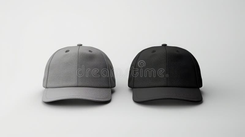 Two Caps in Different Angles on a Monochrome Background. Mock Up ...