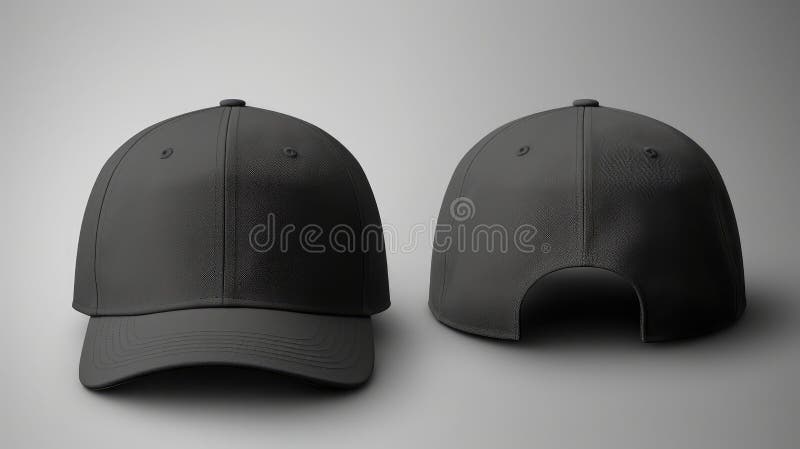 Two Caps in Different Angles on a Monochrome Background. Mock Up ...