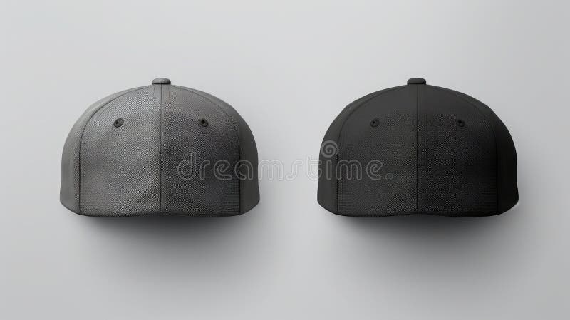 Two Caps in Different Angles on a Monochrome Background. Mock Up ...