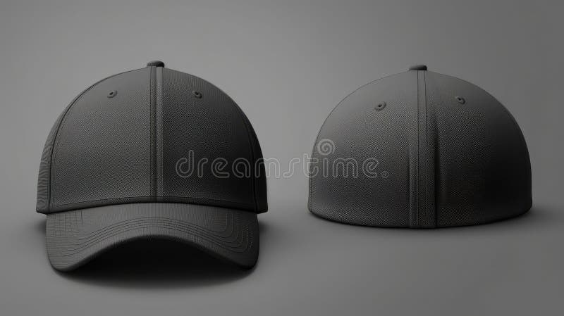 Two Caps in Different Angles on a Monochrome Background. Mock Up ...