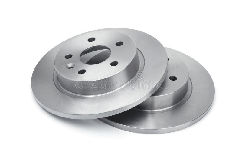 Car Brake Discs on a Black Background, Isolate. Disc Brake System ...