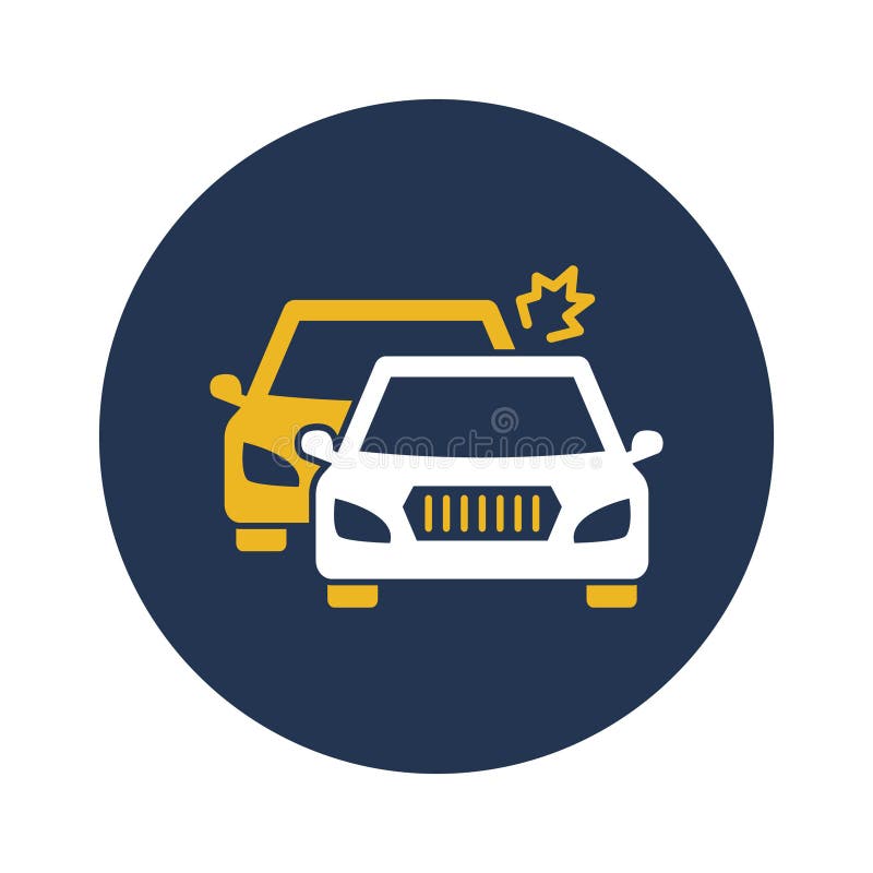 Two Car Collision Isolated Vector Icon that Can Be Easily Modified or ...