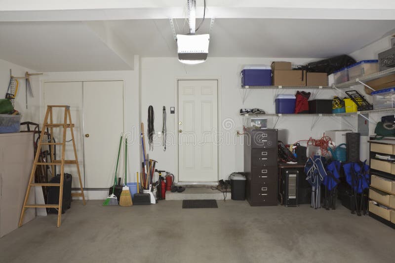 Clean garage stock image. Image of inside, floor, electric - 19656227