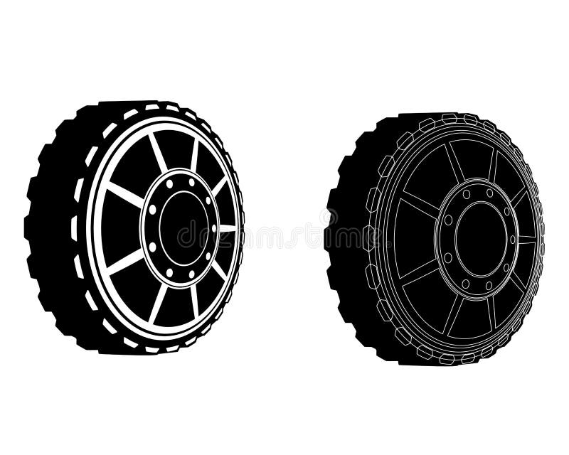 Two car wheels stock illustration. Illustration of drive - 65226186