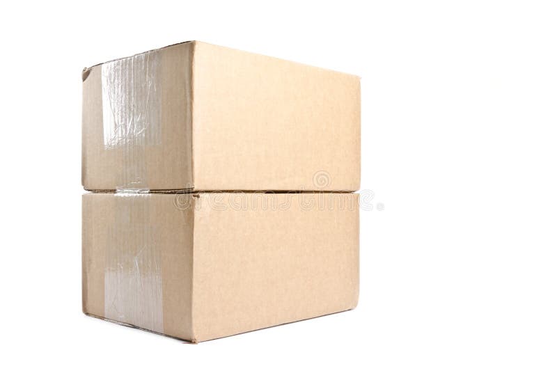 Two Cardboard Boxes Isolated on White #1 Stock Photo - Image of paper ...