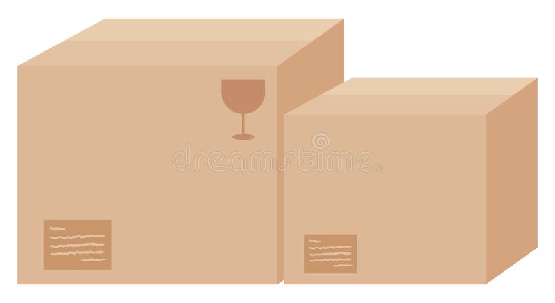 Two Cardboard Boxes with Labels Stock Vector - Illustration of ...