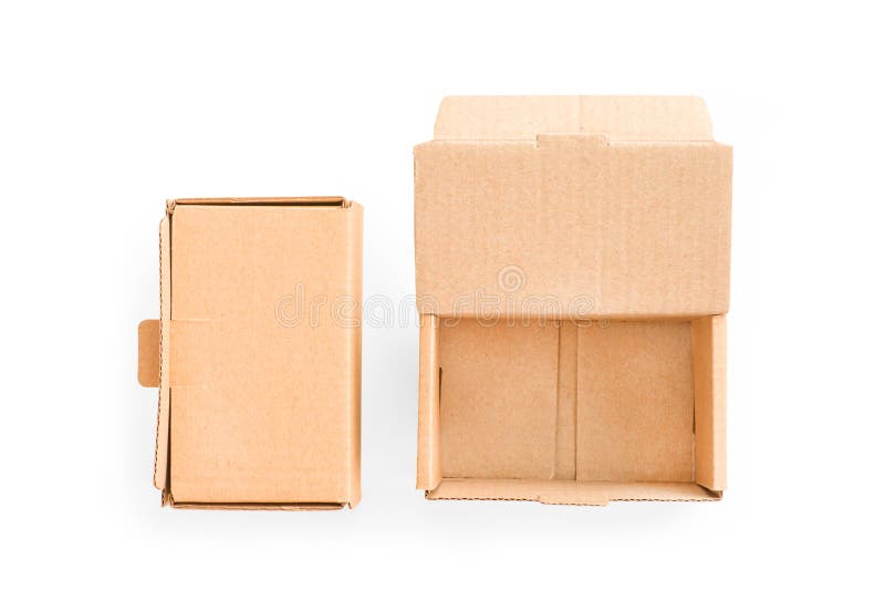 Two Cardboard Boxes: Open and Closed. on White with Clipping Pat Stock ...