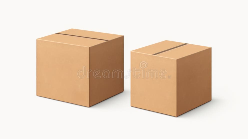 Two Cardboard Boxes are Shown Side by Side. the Boxes are Identical in ...