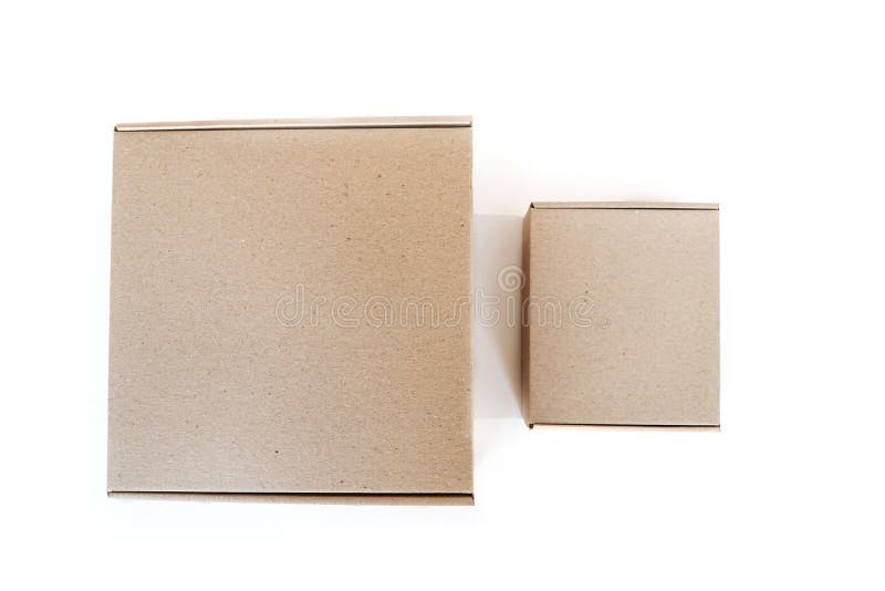 Two Cardboard Boxes on a White Background. Copy Space Stock Image ...