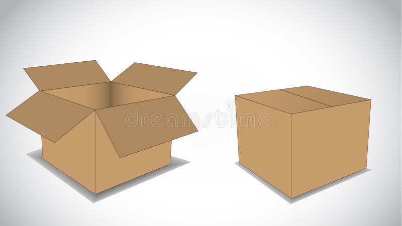 Two Cardboard Empty Boxes Illustration Concept Stock Illustration ...