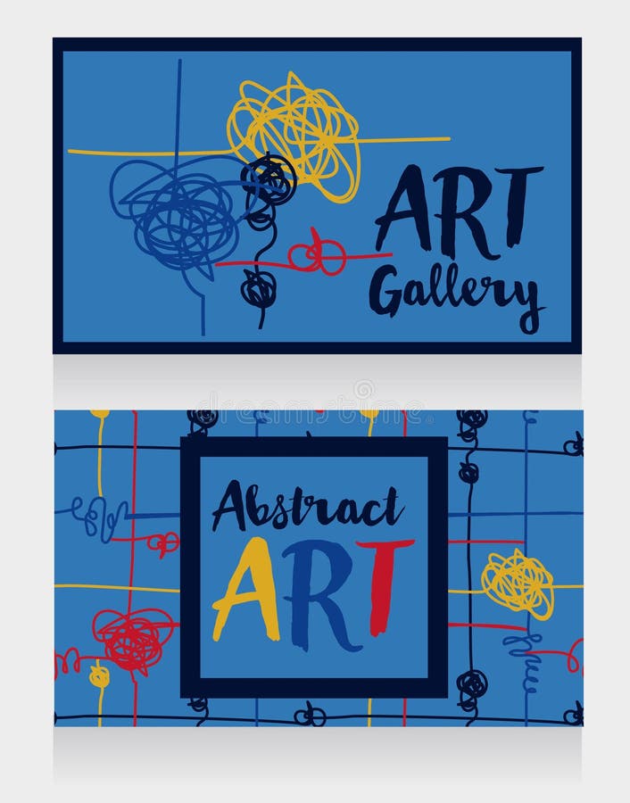 Cards with Abstract Hand Drawn Design Stock Vector - Illustration of ...