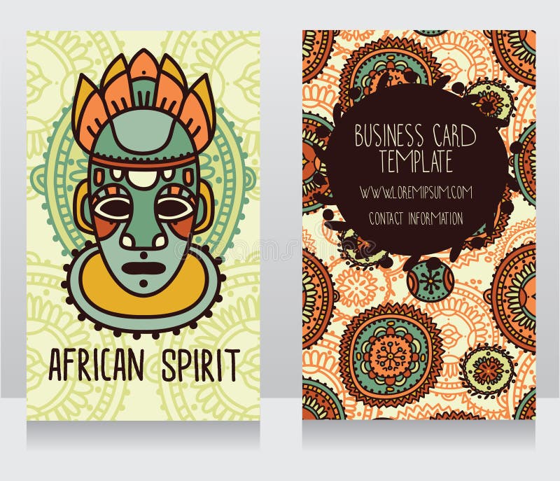 Two Cards in Ethnic African Style Stock Vector - Illustration of ...