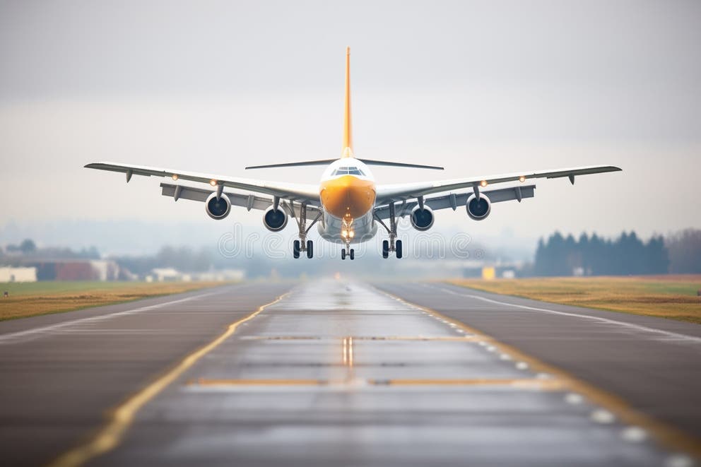 Two Cargo Planes Passing on Parallel Runways during Takeoff Stock ...