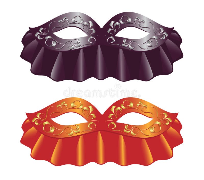 Two carnival masks stock vector. Illustration of luxury - 12592726