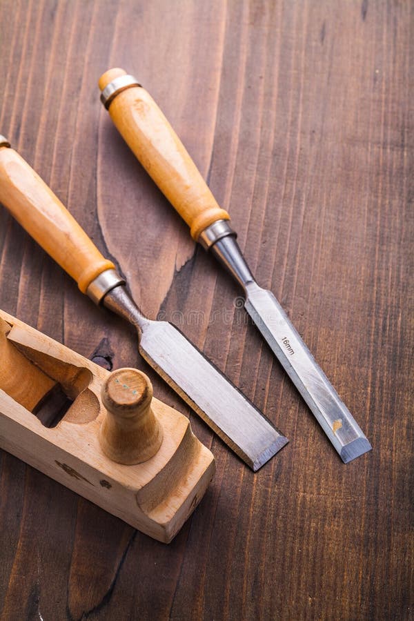 Two Carpentry Chisel and Old Fashioned Woodworkers Stock Photo - Image ...