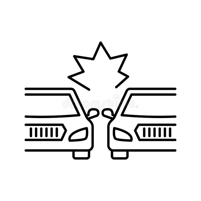 Two Cars Collide Isolated Vector Icon that Can Be Easily Modified or ...
