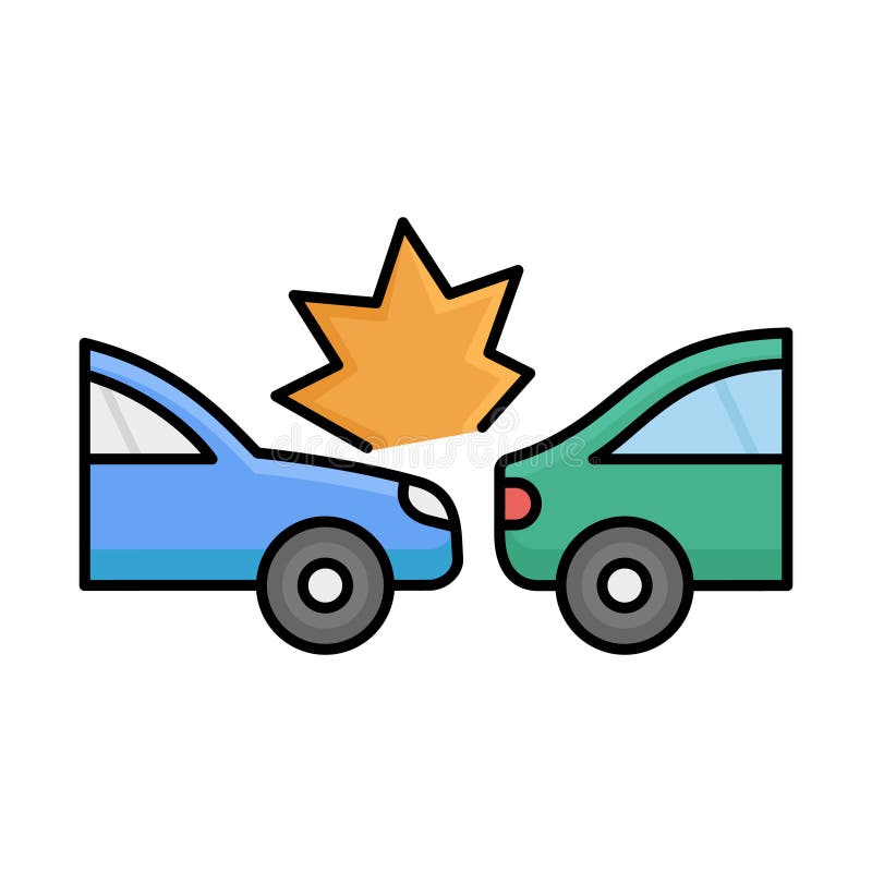 Two Cars Collide Isolated Vector Icon that Can Be Easily Modified or ...